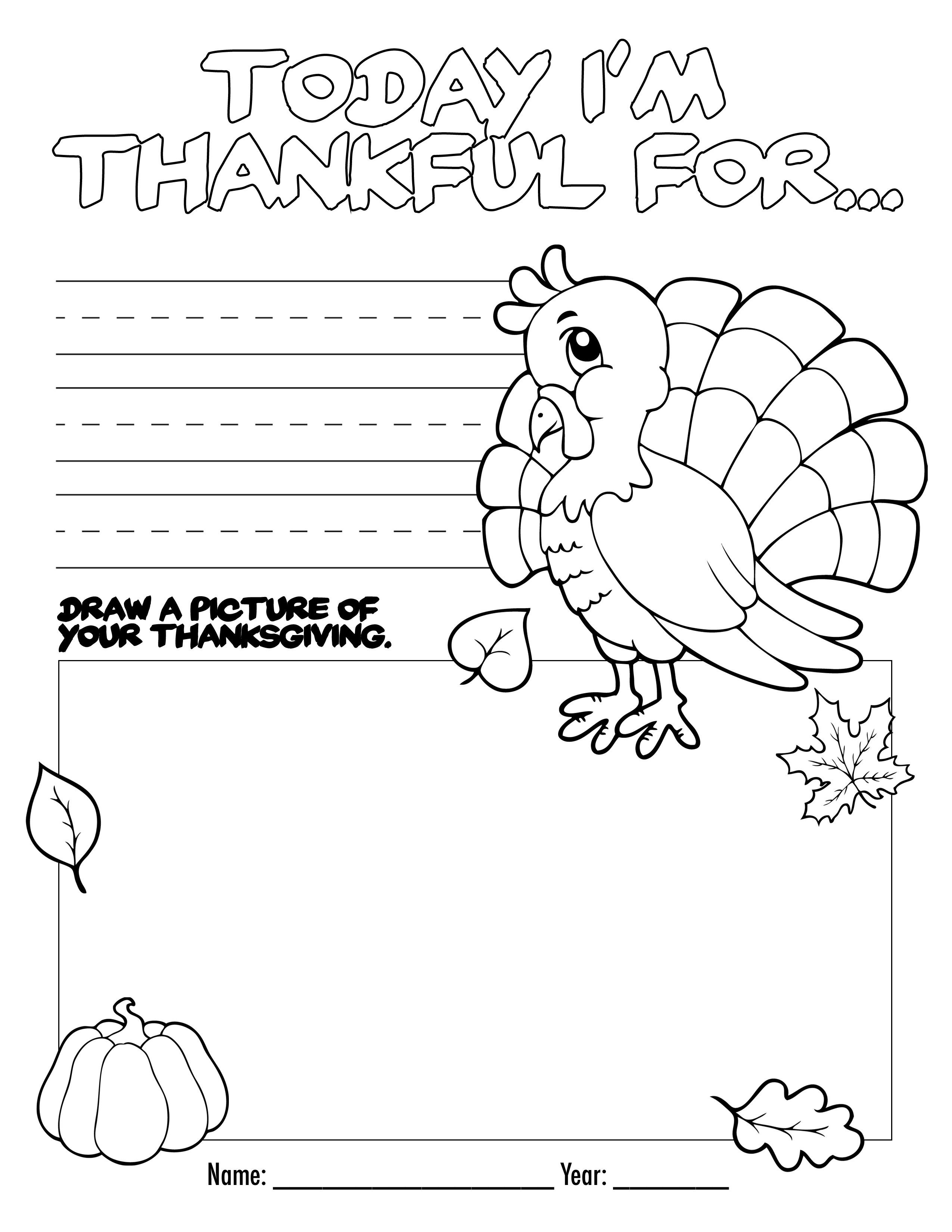 Thanksgiving Printable Kindergarten