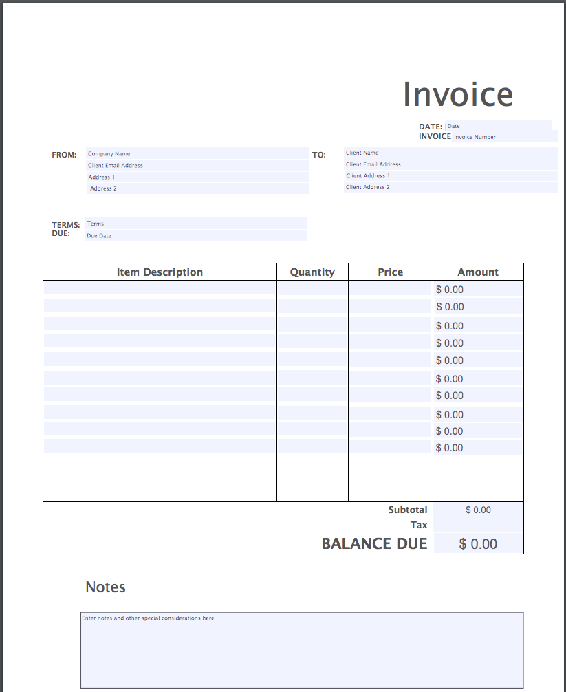 Invoice Forms Free Printable Free Printable