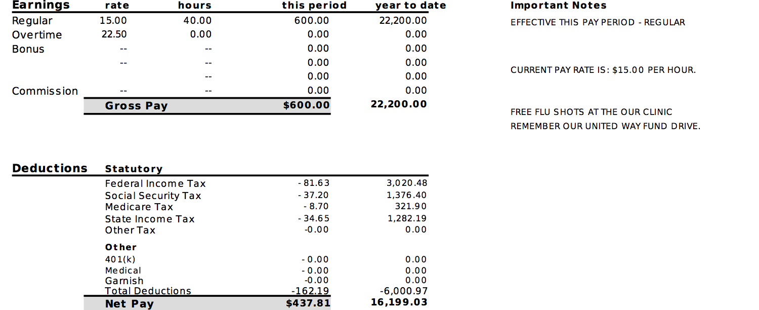 Free Printable Pay Stubs Free Printable