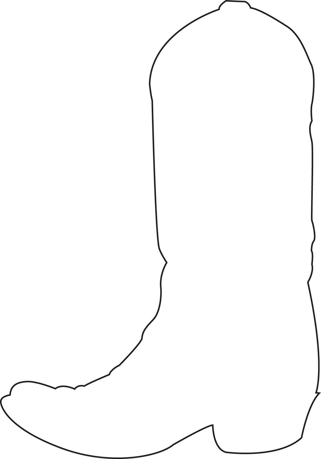 Fondant Cowboy Boot Template