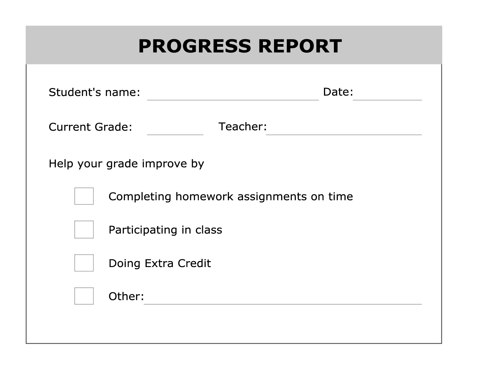 Printable Progress Report Template Good Ideas Progress Report 