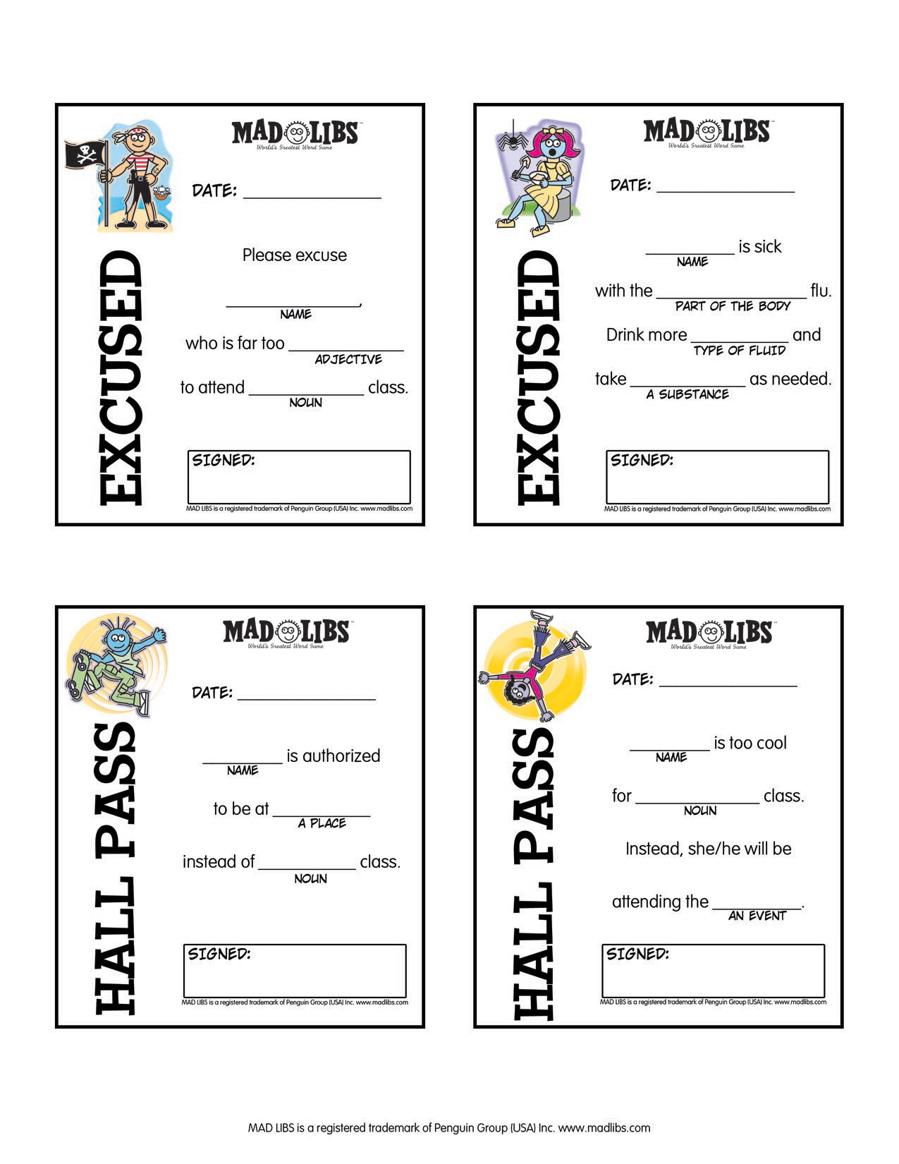Printable Free Mad Libs Sheets Free Printable