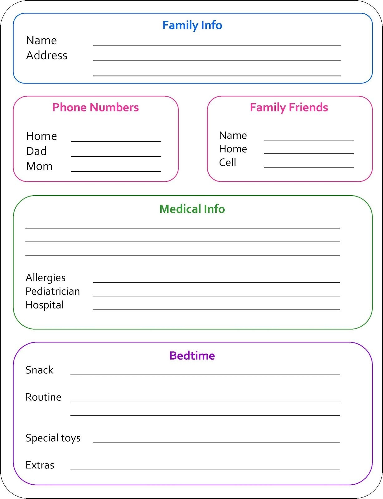Printable Blank Babysitting Flyers Printable World Holiday