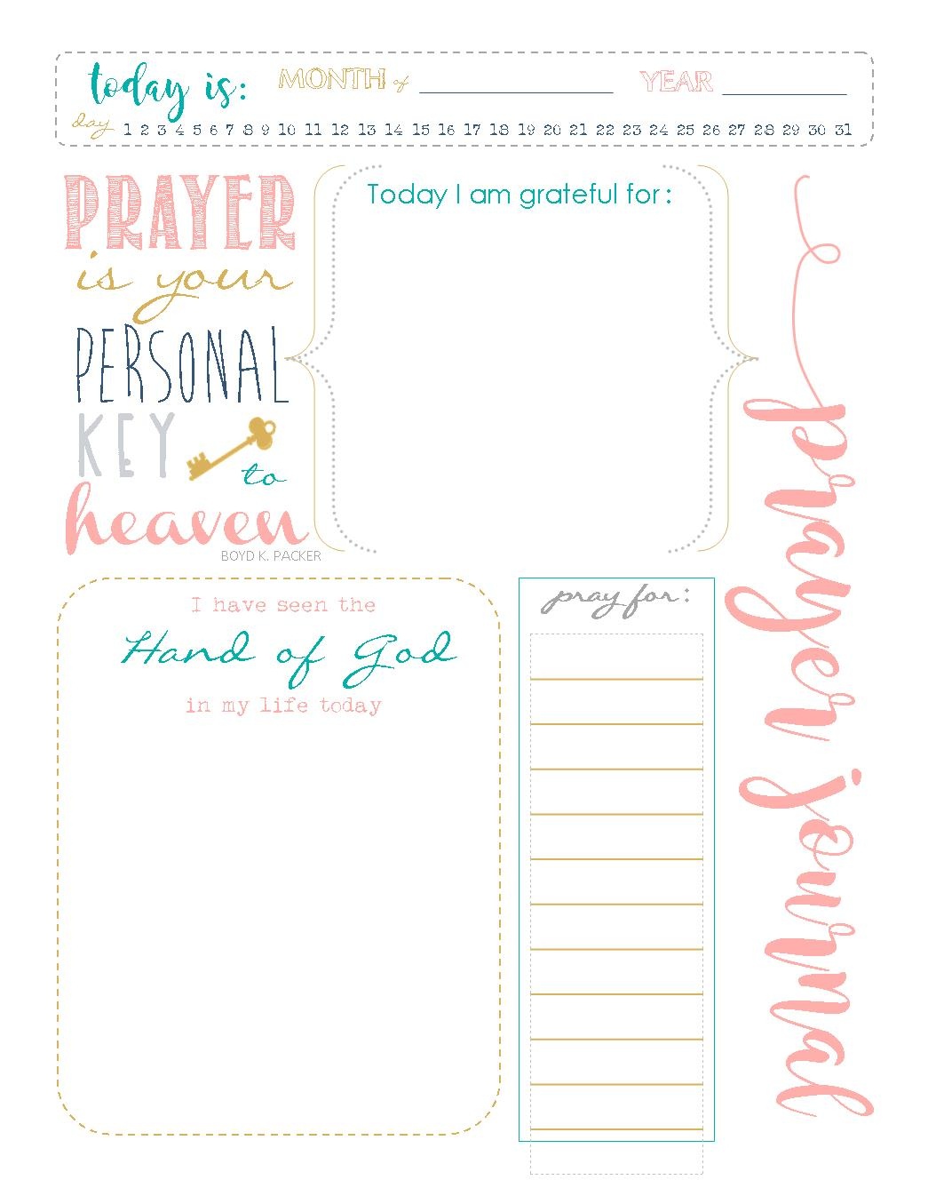 Free Printable Prayer List Free Printable
