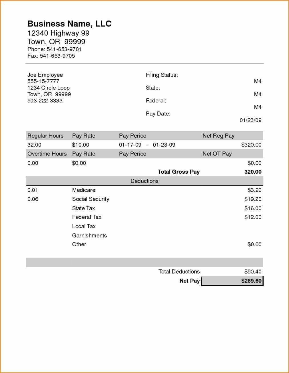 Free Printable Pay Stubs Online Free Printable