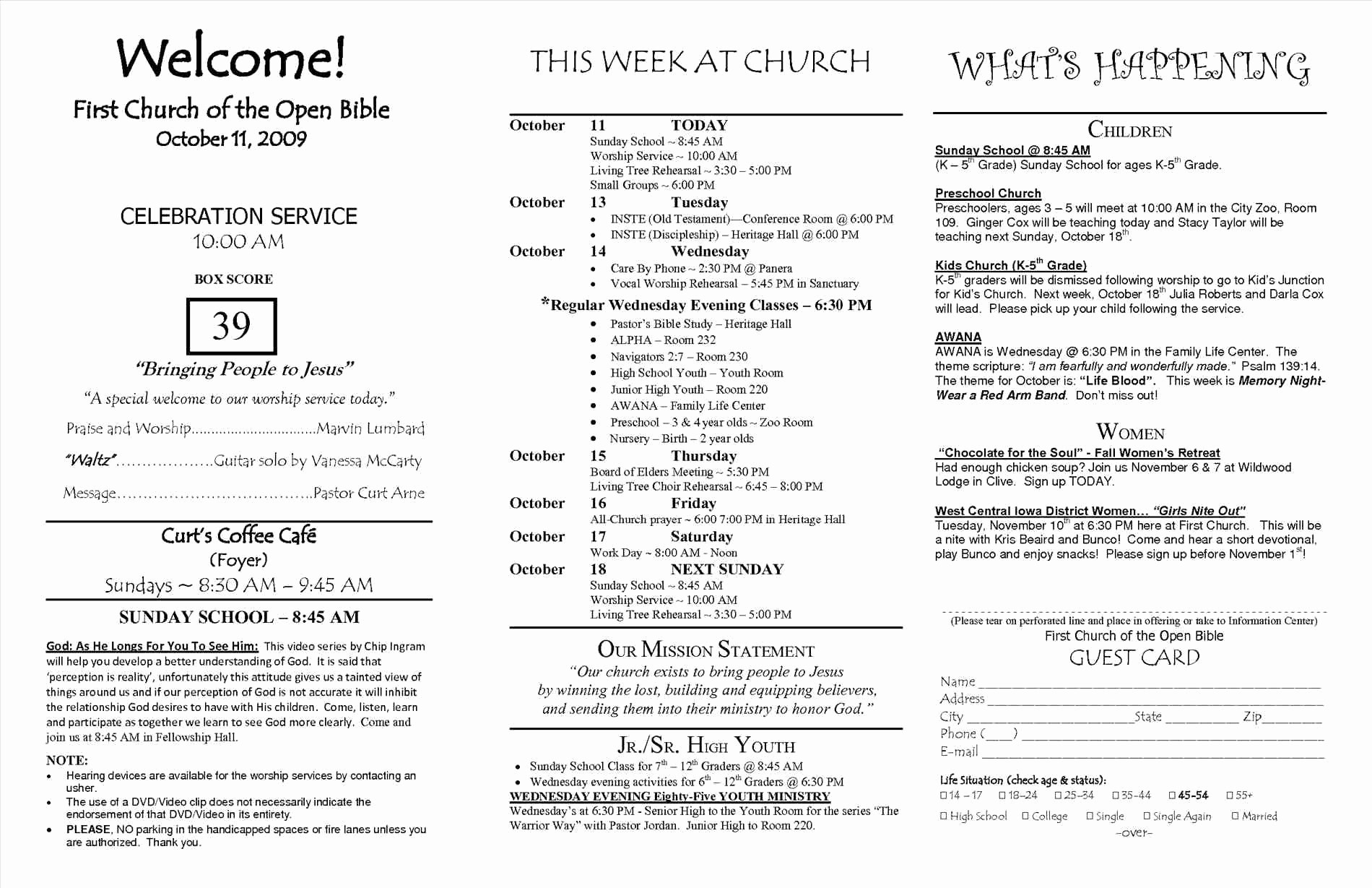 Printable Church Program Template Free Download Printable Templates