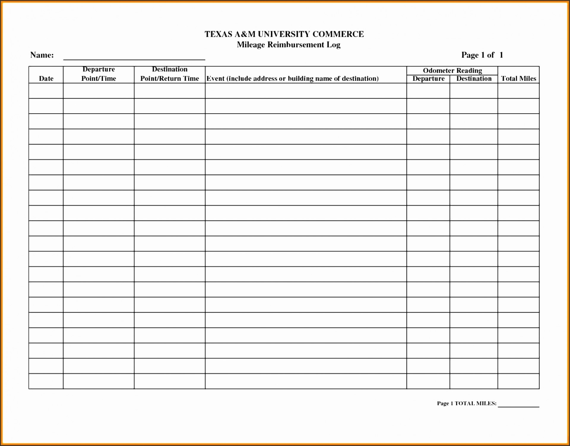 Mileage Template Unique Mileage Log If You Re Somebody Who Needs To 