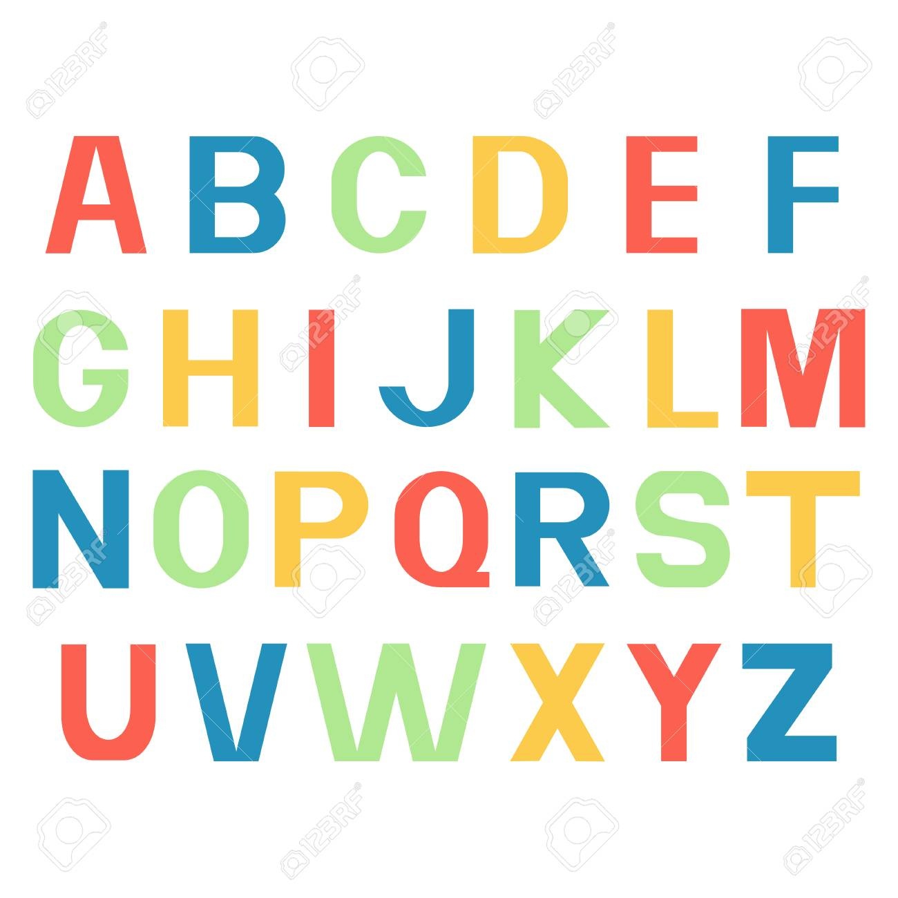 Alphabet Fonts Printed Different Colour Letters Royalty Free Free