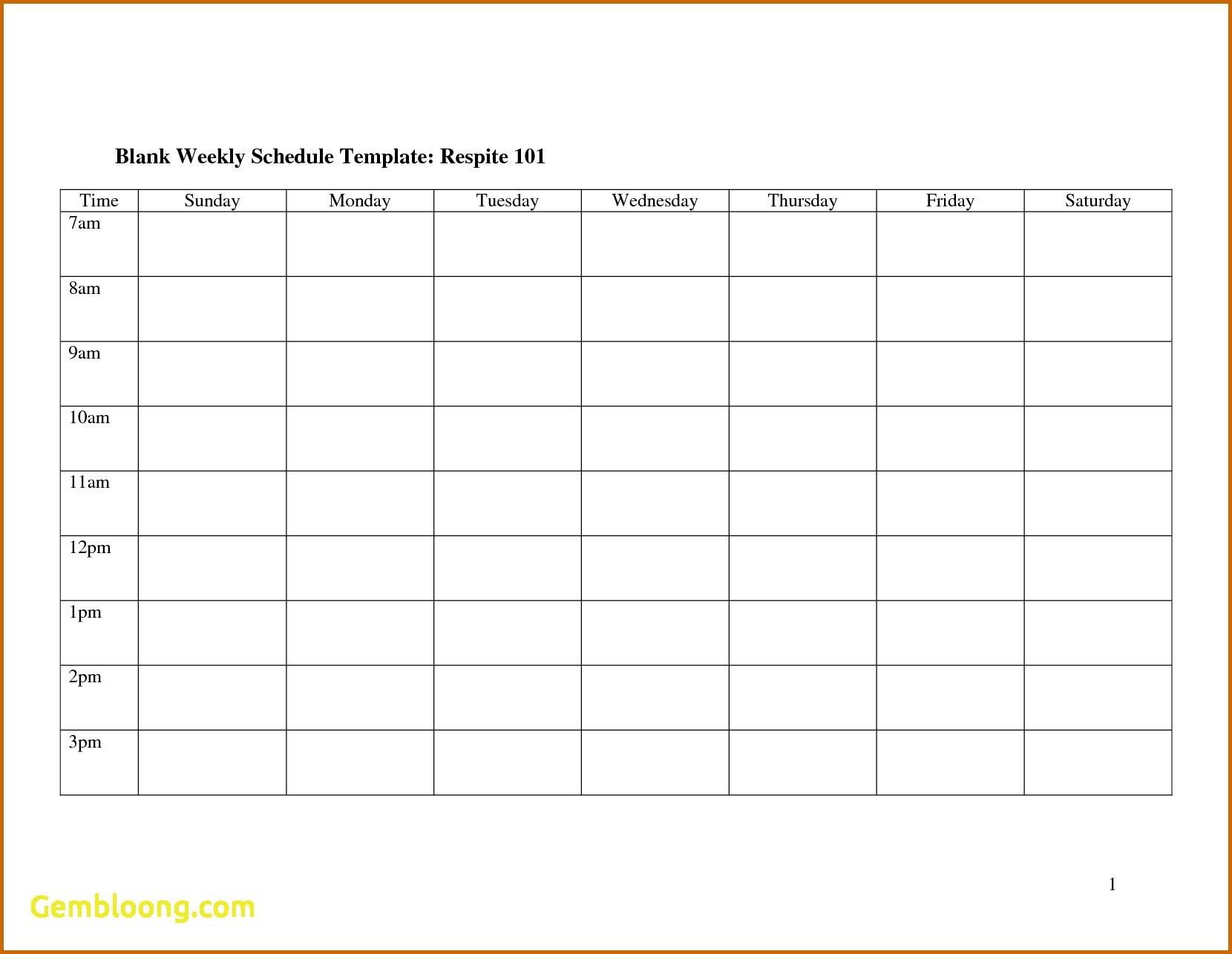 Free Printable Blank Work Schedules Free Printable