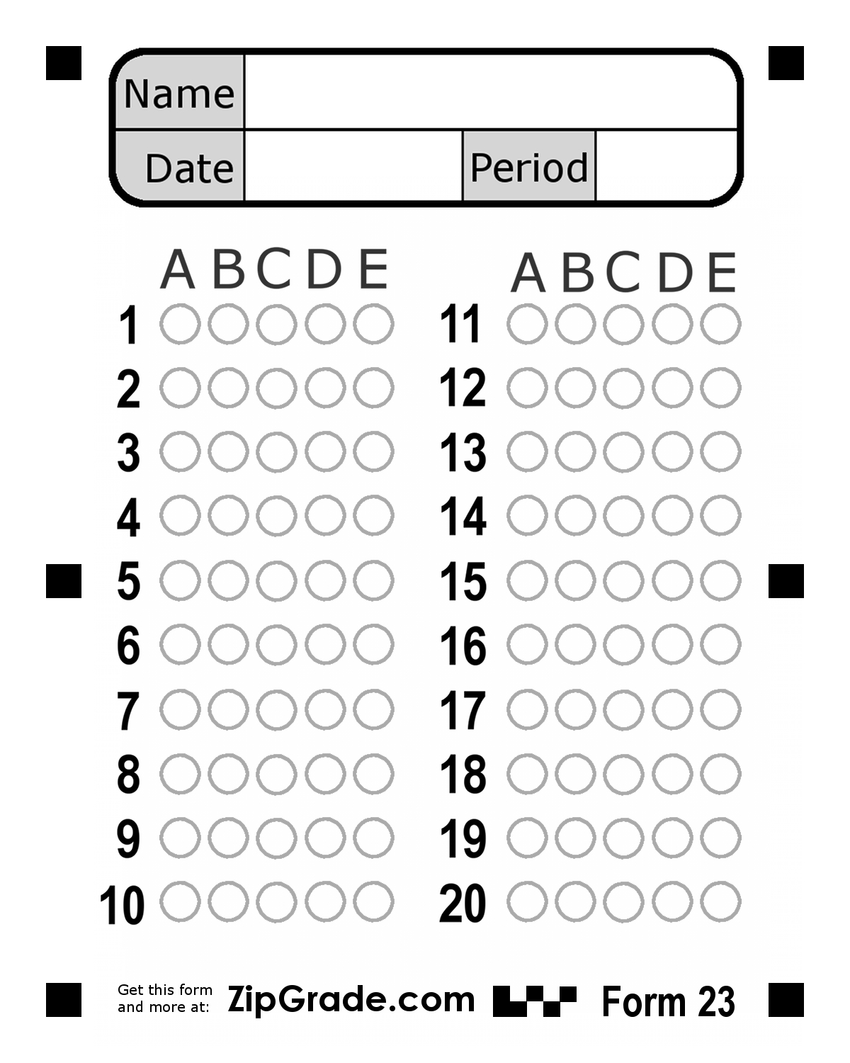 Zipgrade Answer Sheet Forms Free Printable Bubble Answer Sheets Zipgrade Answer Sheet Forms Free Printable Bubble Answer Sheets