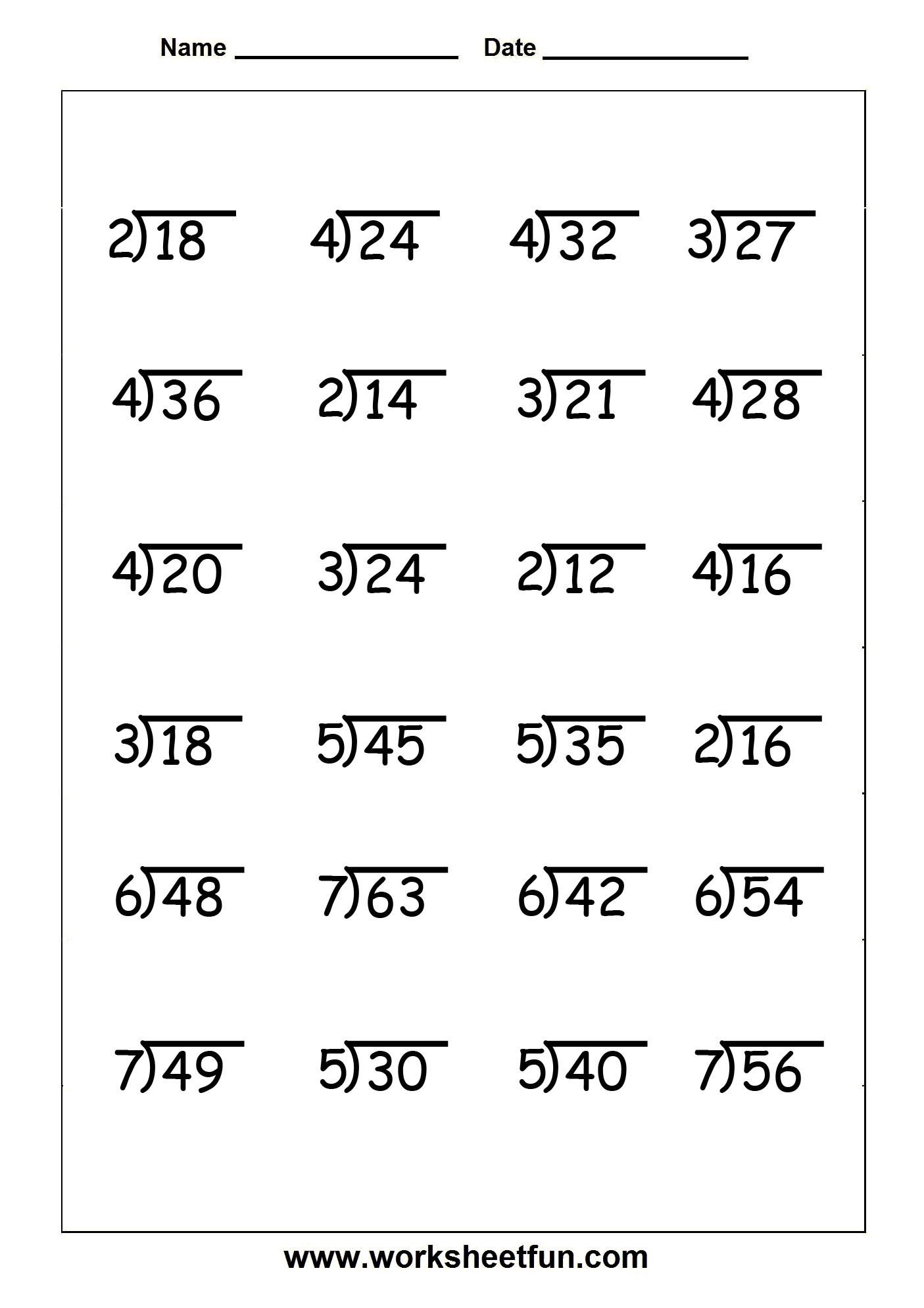 Free Printable Division Worksheets For 5Th Grade Free Printable
