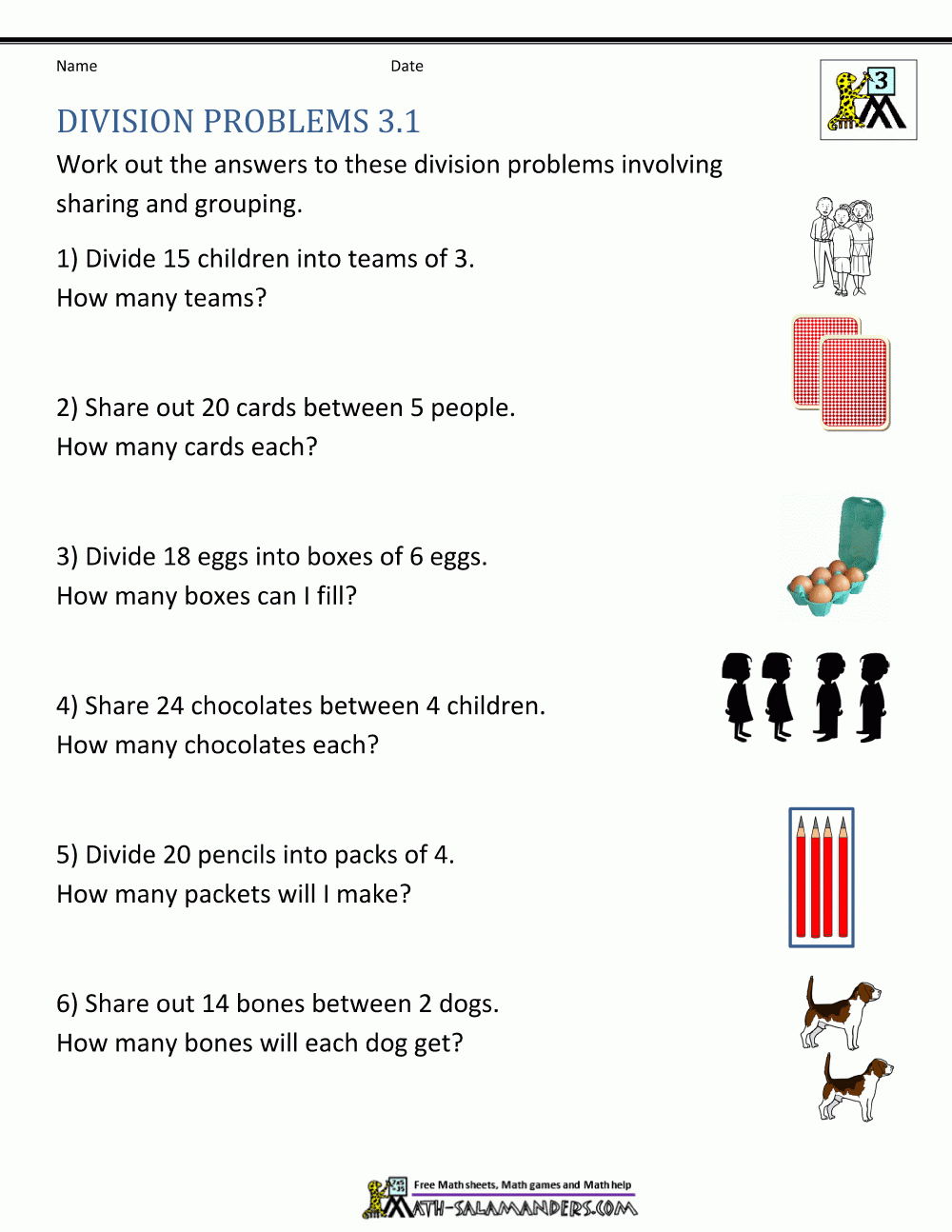 Free Printable Division Word Problems Worksheets For Grade 3 Free