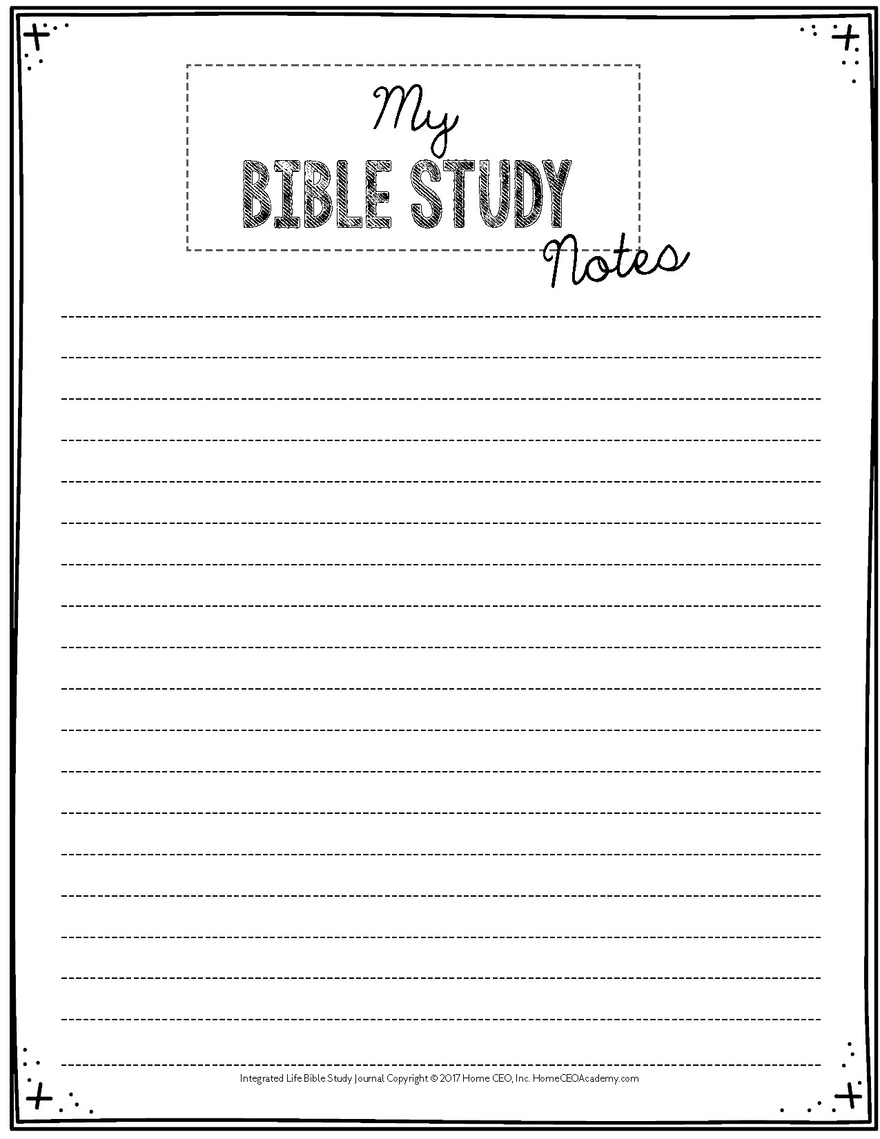 Printable Bible Study Journal Template