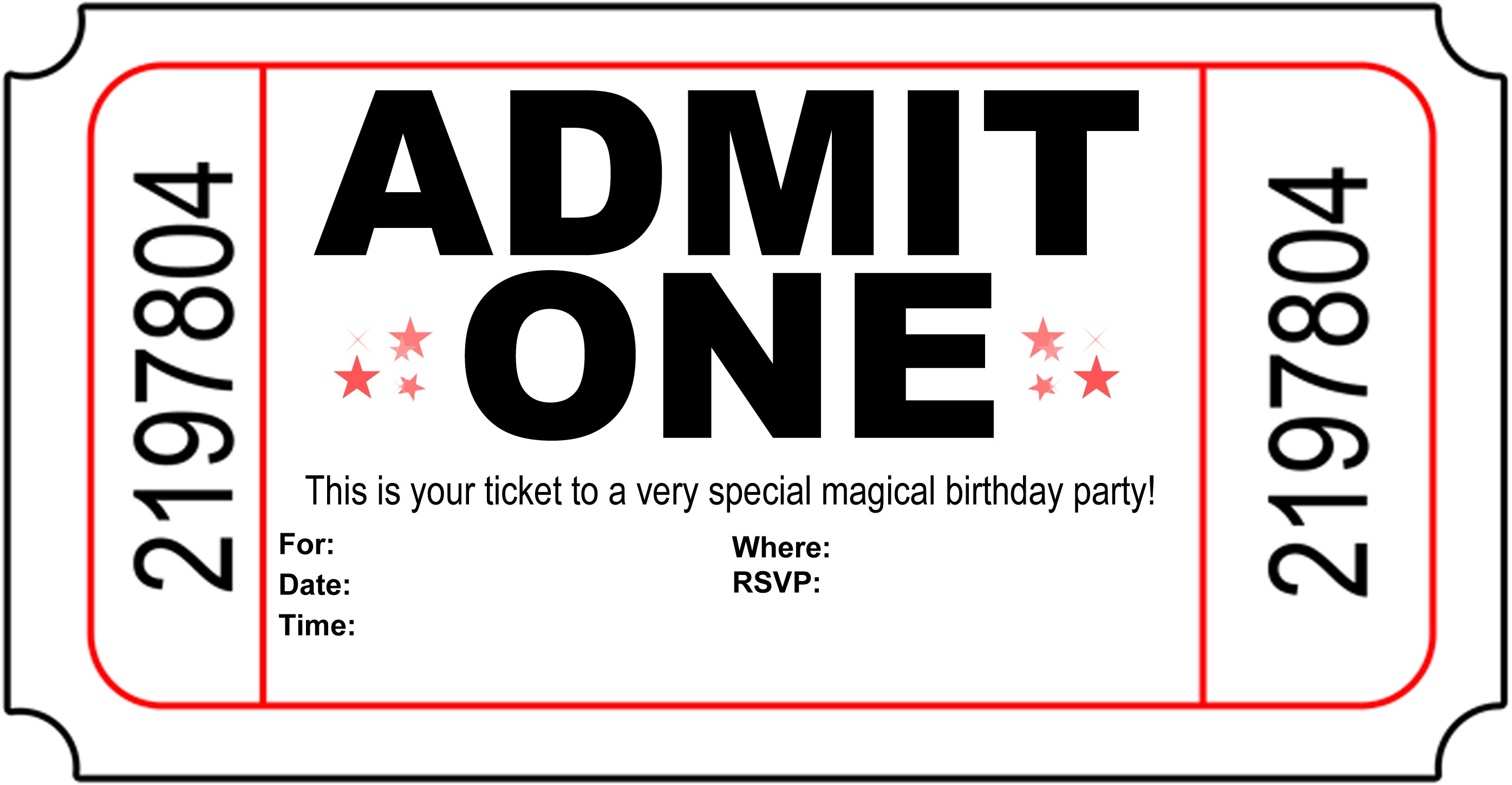 Free Printable Admit One Invitations Free Printable