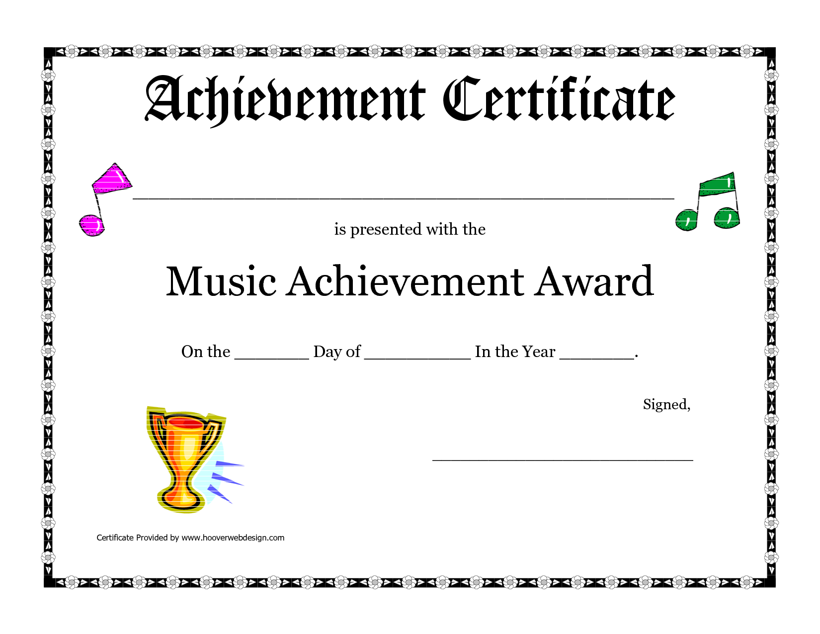 Music Certificate Template Free