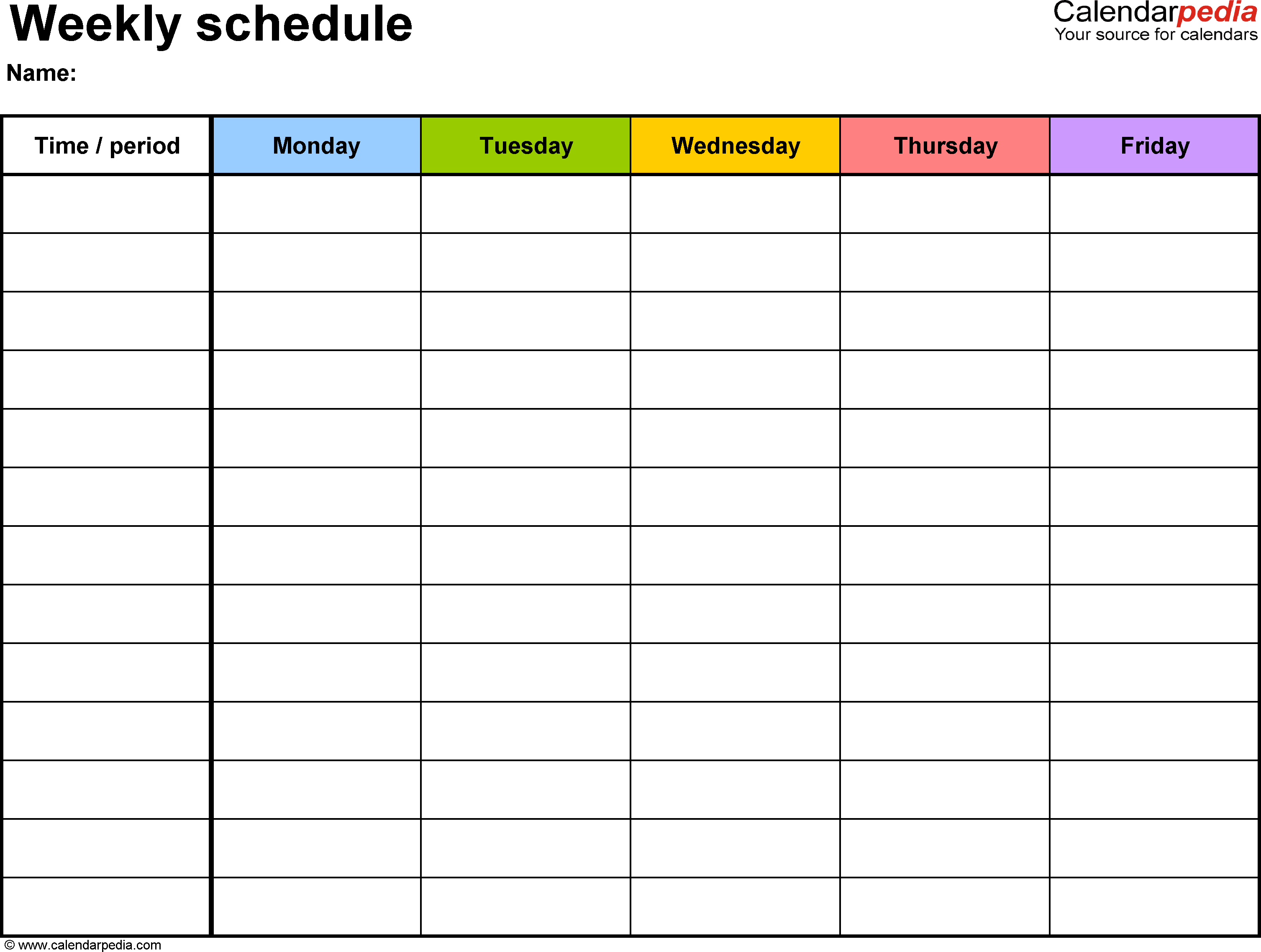 Free Weekly Schedule Templates For Word 18 Templates Free Printable 