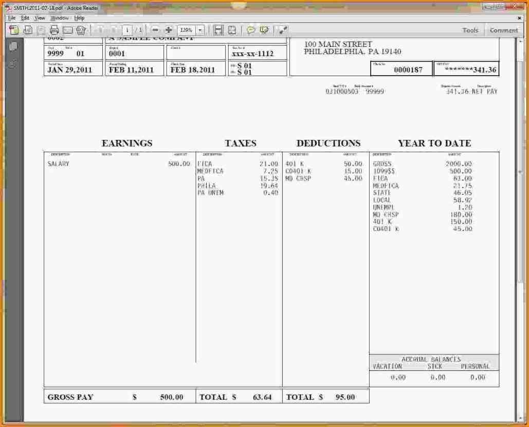 20 Free Pay Stub Templates Free Pdf Doc Xls Format Download Free 