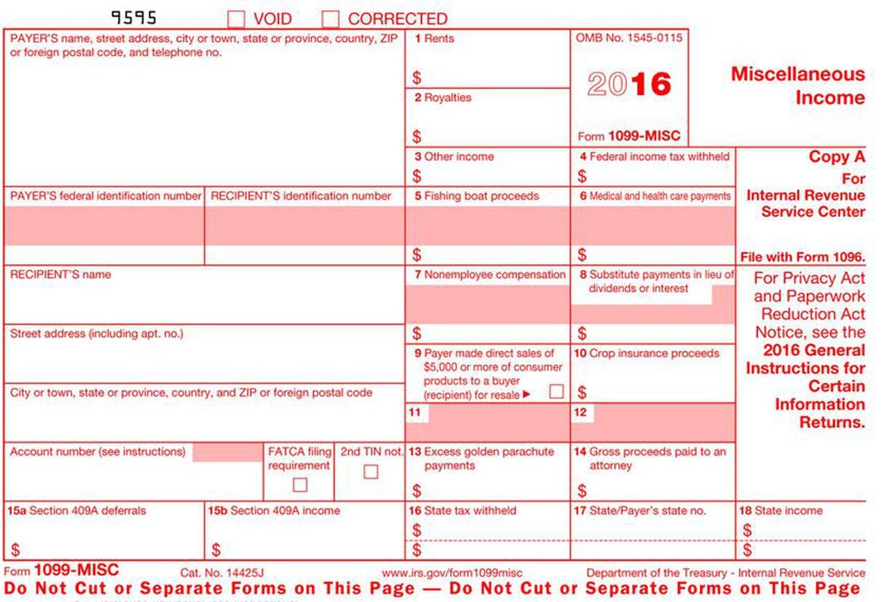 Irs Forms 1099 Are Critical And Due Early In 2017 Free Printable Irs 