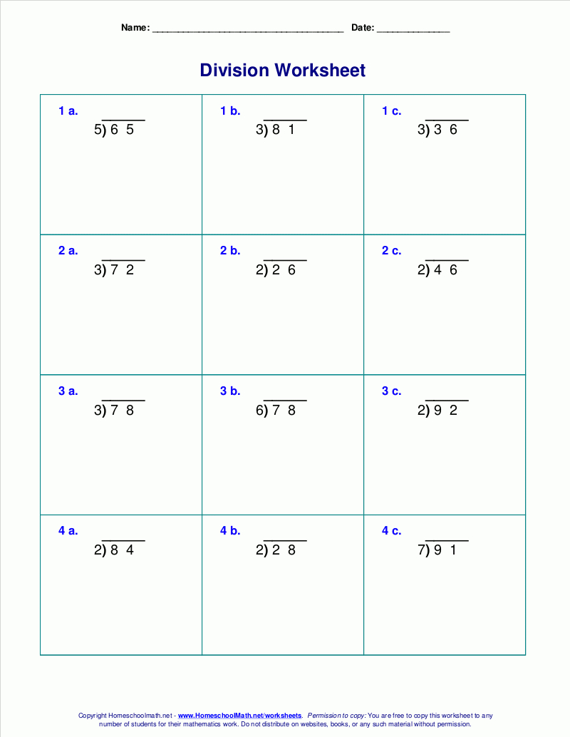 Free Printable Division Worksheets For 5Th Grade Free Printable