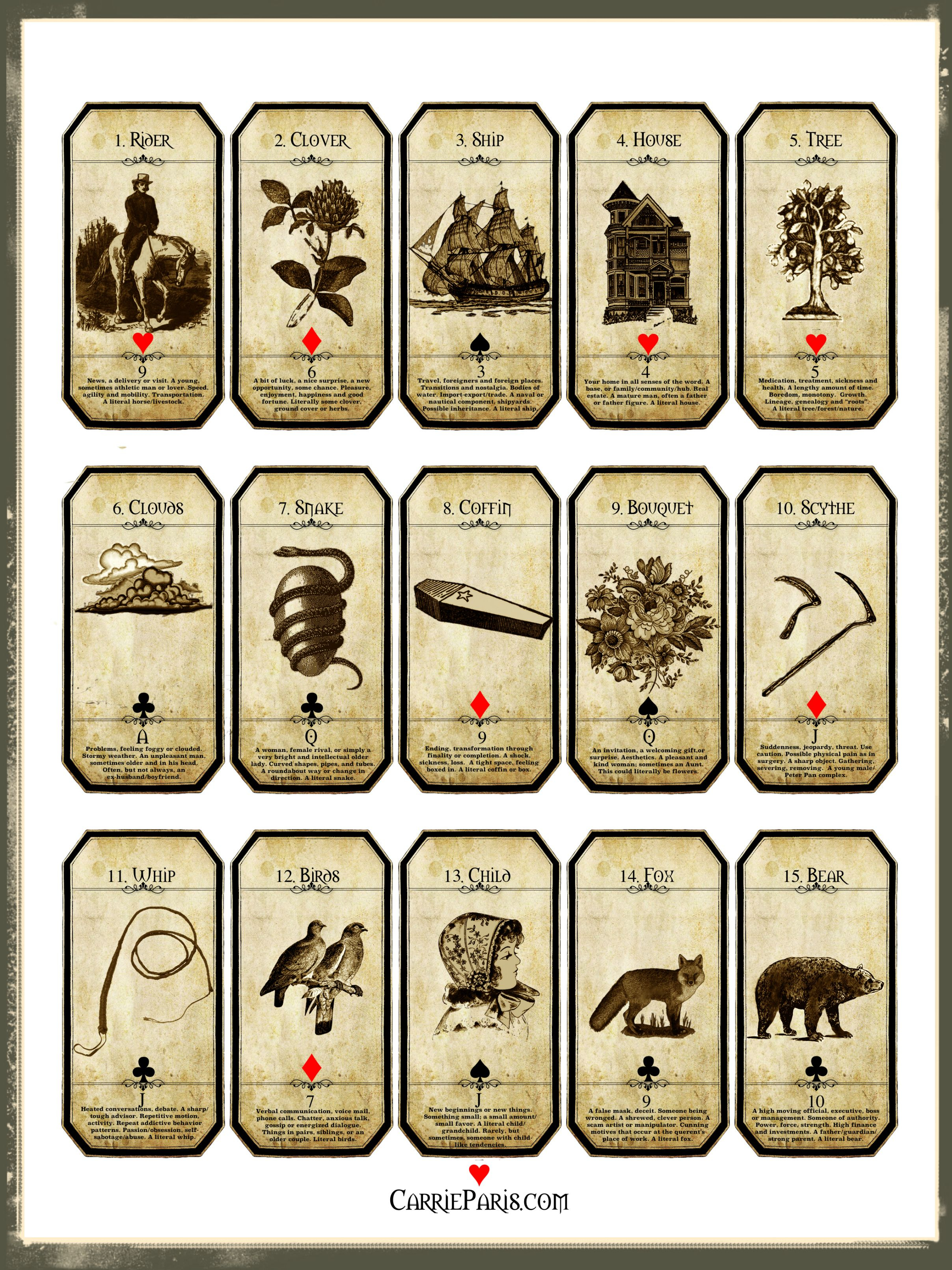 Tarot Exercise Colour Your Own Tarot Taxi Printable Tarot Cards 