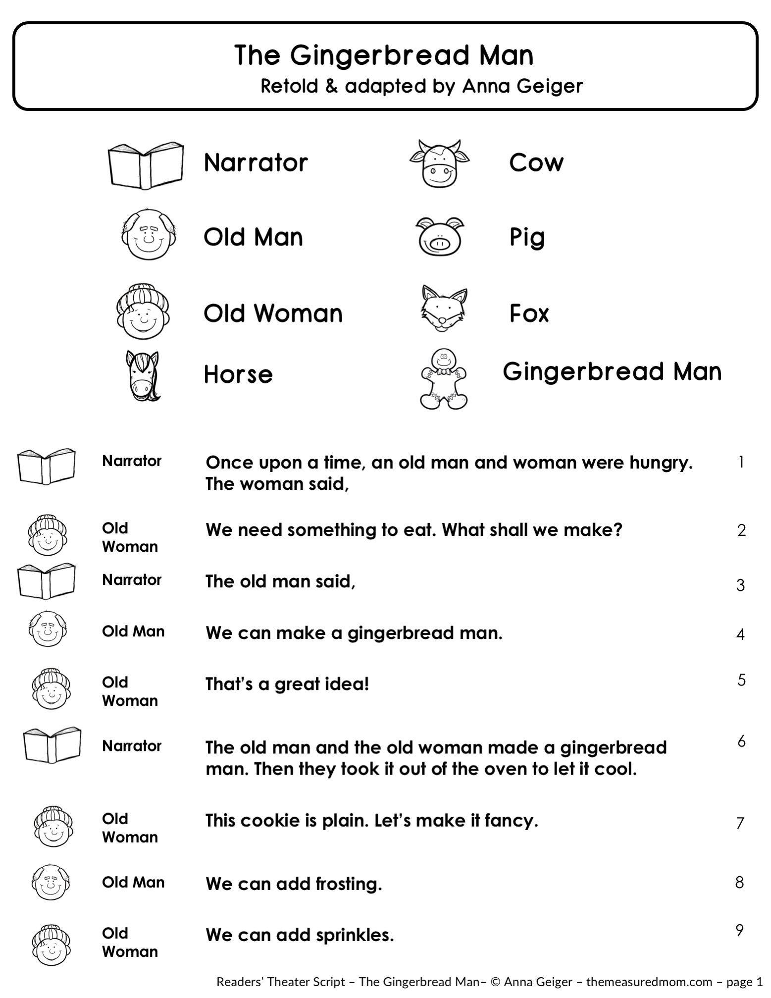 Free Readers Theater Script Printables Free Printable Templates