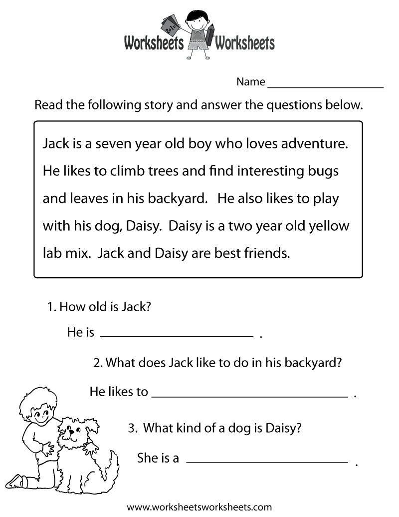Free Printable Comprehension Worksheets For Grade 5 Free Printable