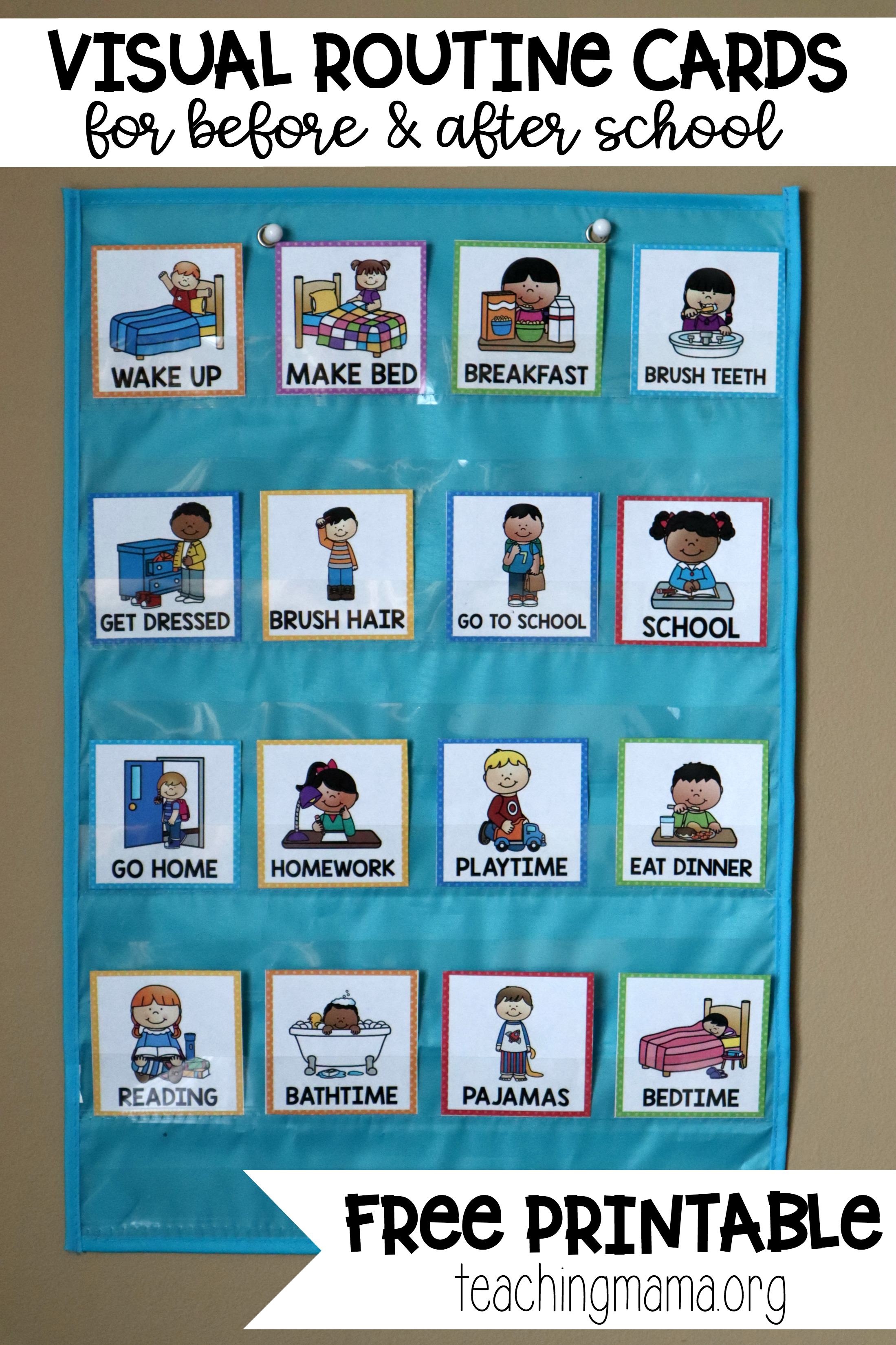 Visual Schedule Free Printable Routine Cards Natural Beach Living 