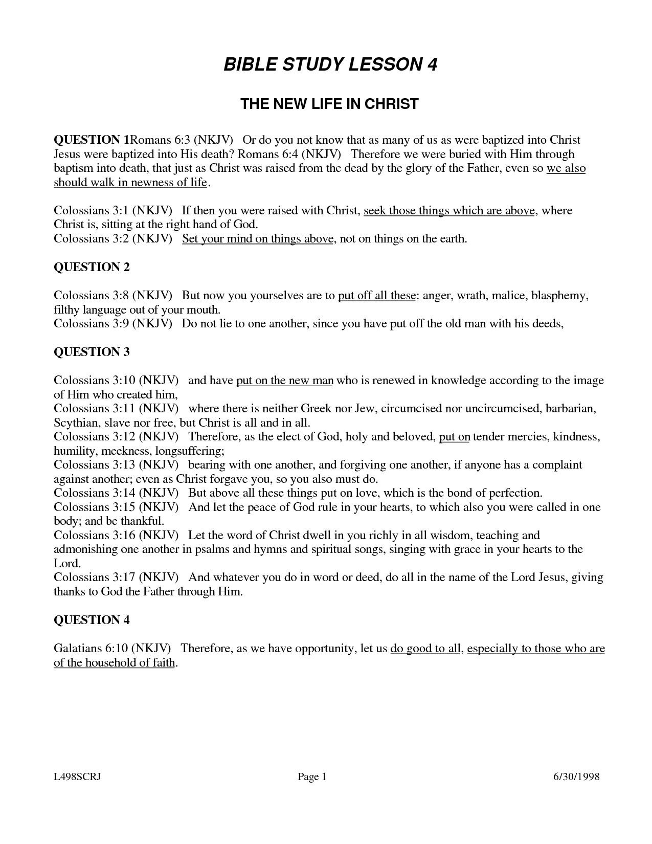 Free Printable Bible Study Lessons With Questions And Answers Free 